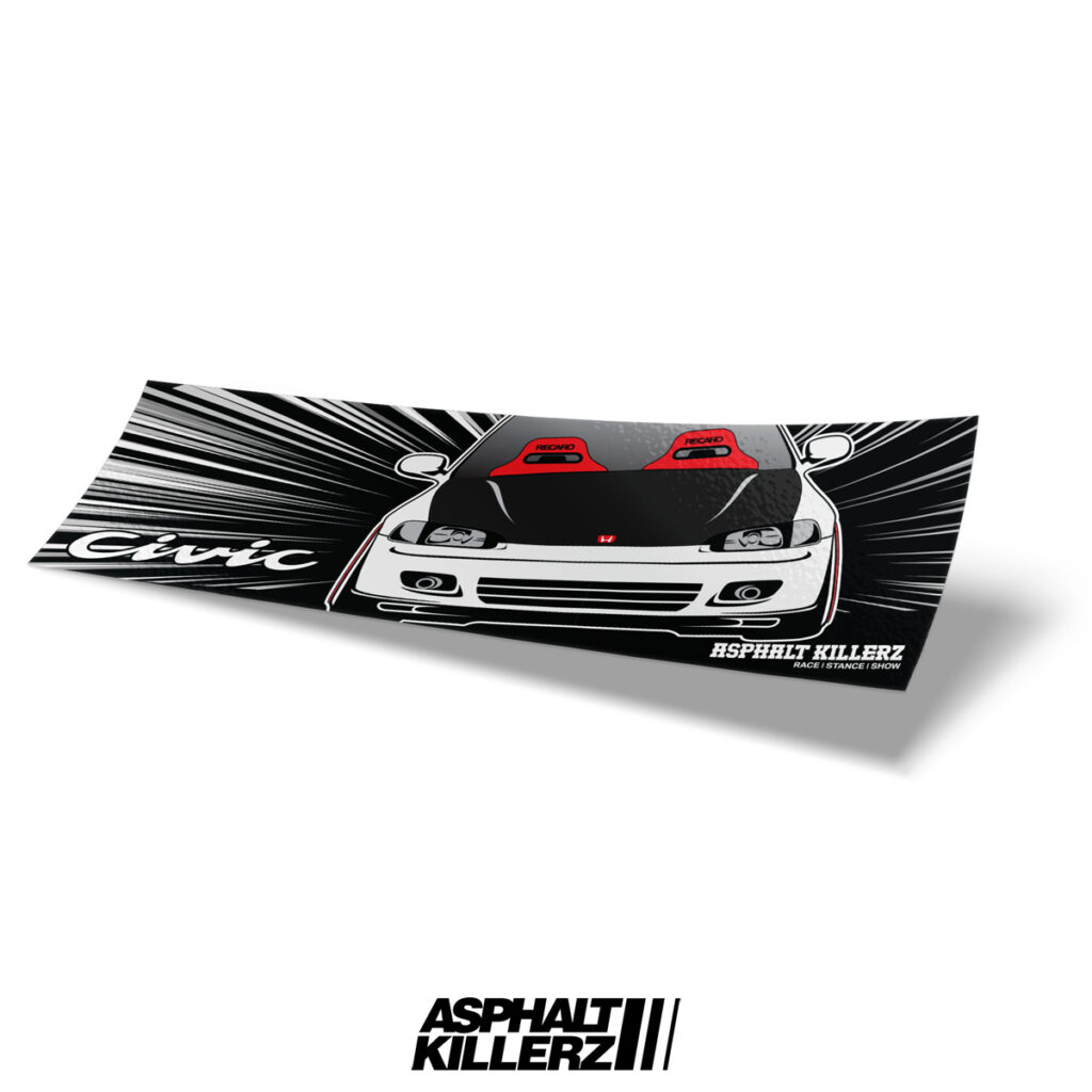 ASPHALT KILLERZ PREMIUM SLAP HONDA STICKER / DECALS 3M Vinyl 6 Pack ...