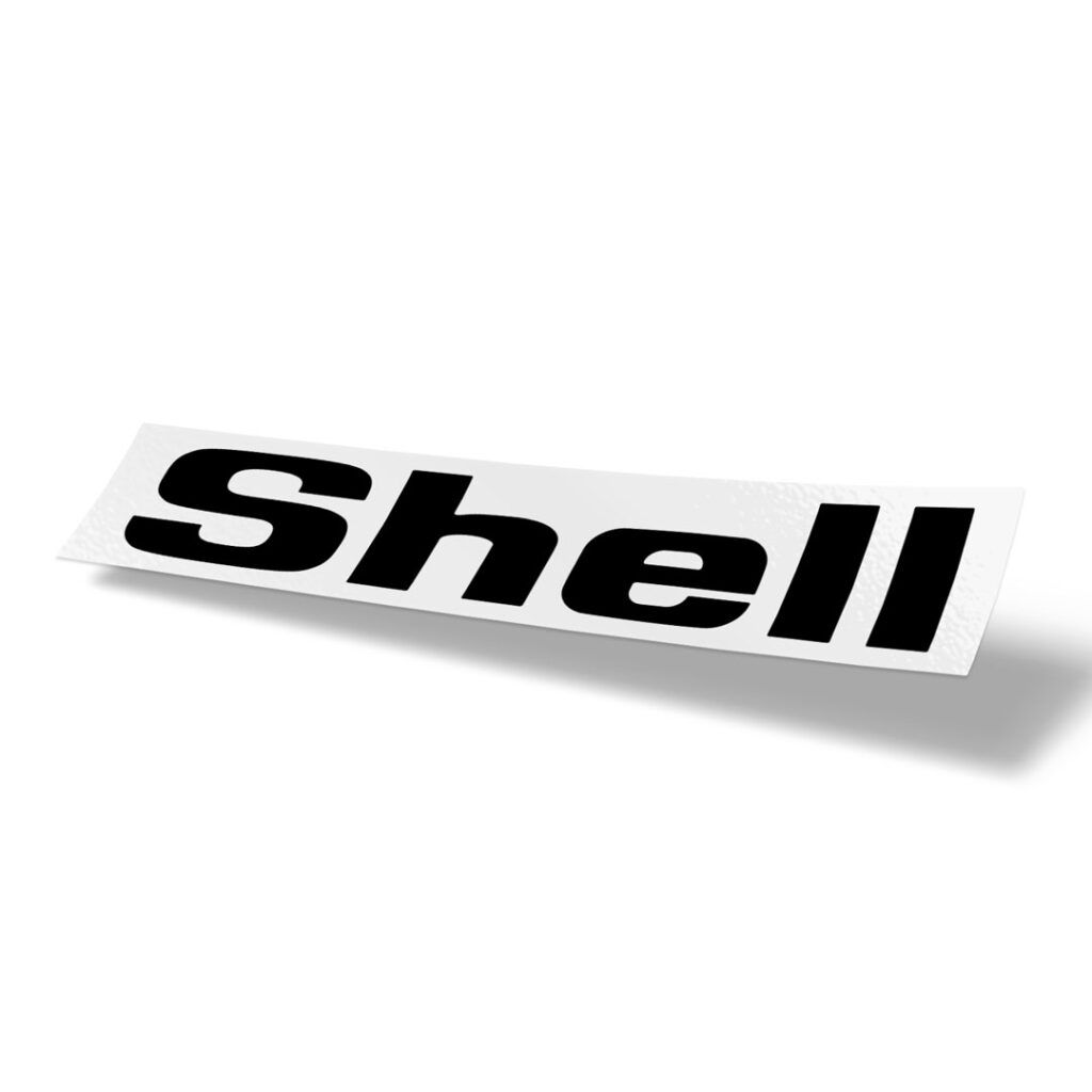 Shell Black Font Vintage Porsche IMSA Racing Sticker - Asphalt Killerz